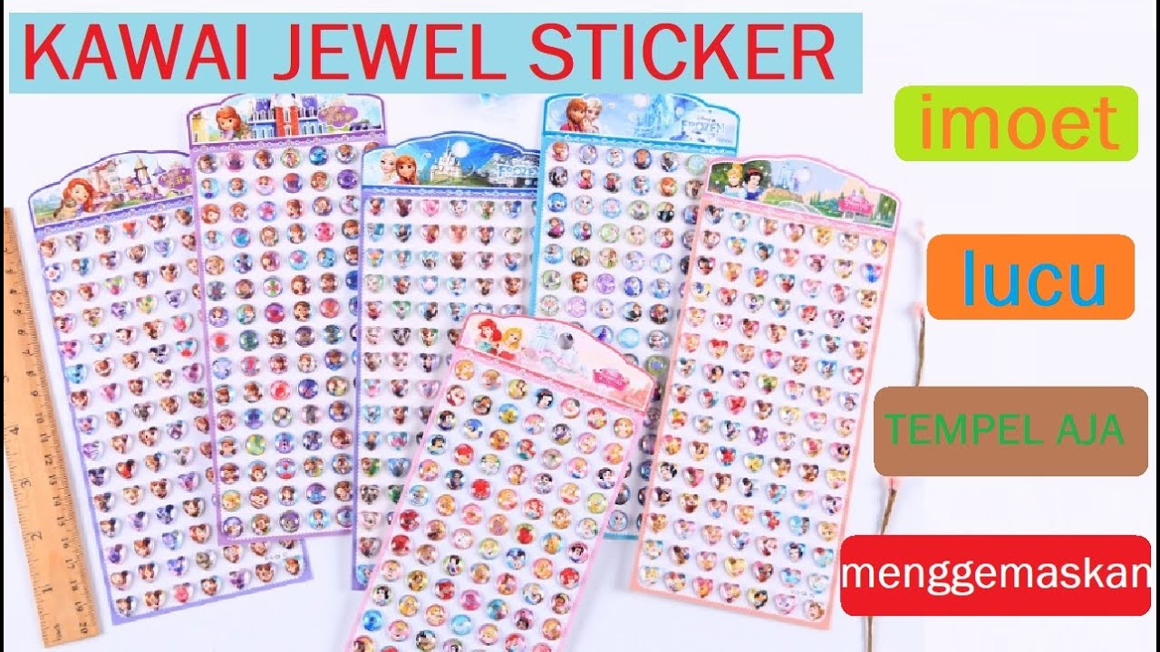 Stiker Diamond Bling Jewel Sticker Seal Stiker Cute 98PCS 819-341 - YouTube