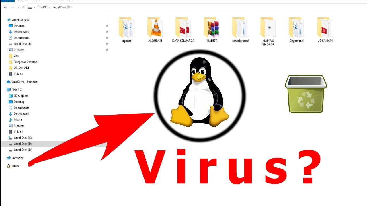 ada LINUX di WIndows Explorer Gmn Cara Hapusnya?? apakah Virus?? - YouTube