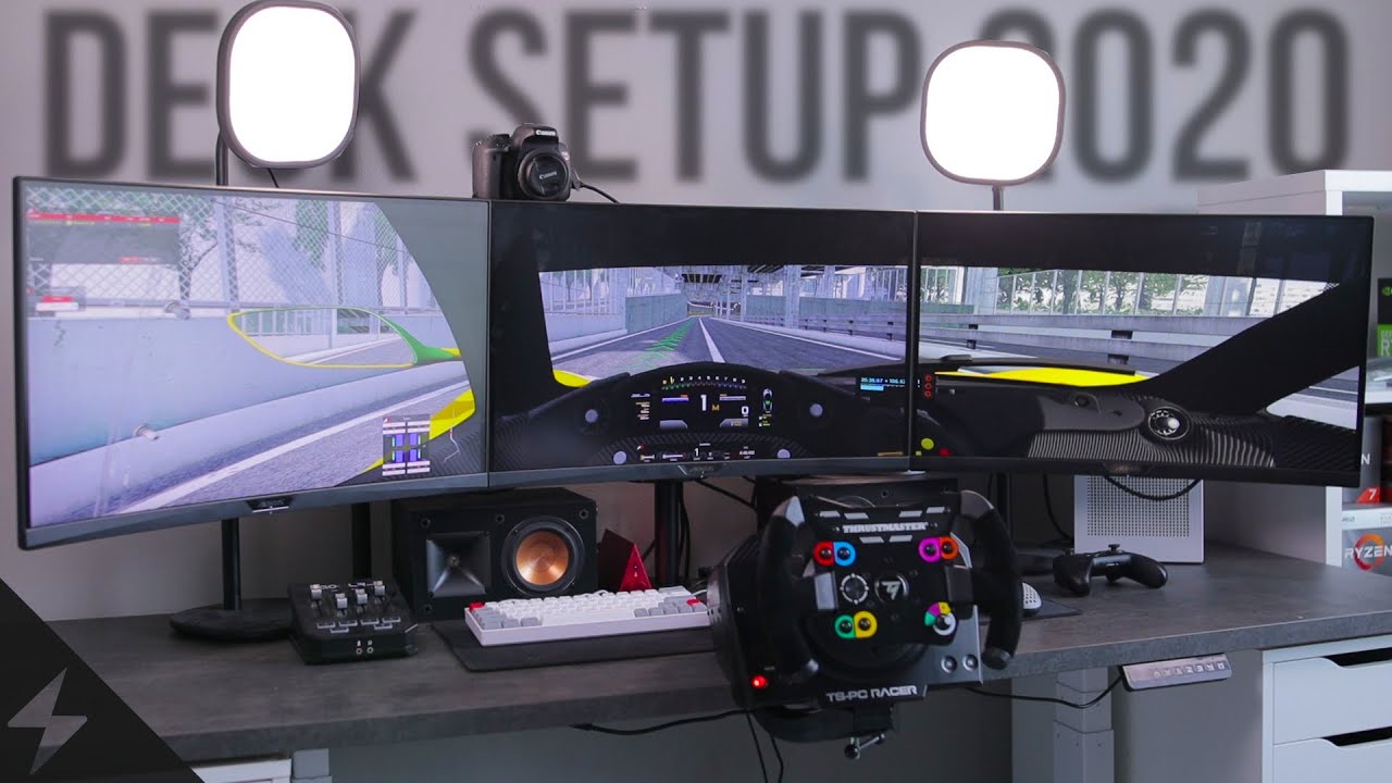 My UPGRADED Gaming, Streaming, and Sim Desk Setup! - 2020 Revamp - YouTube
