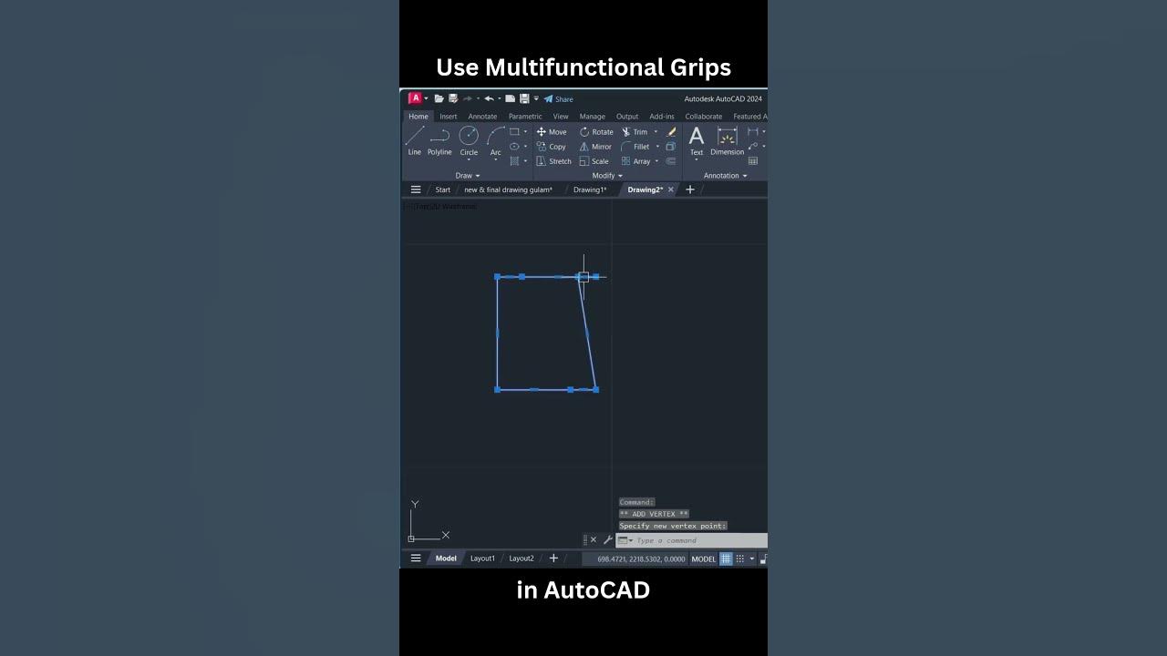 How to Use Multifunctional Grips in AutoCAD | AutoCAD Tips & Tricks #shorts - YouTube
