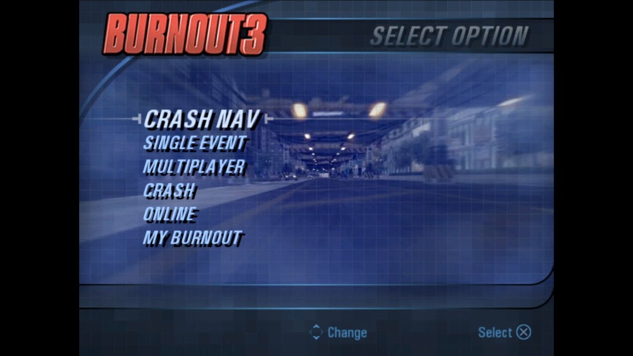 Burnout 3 Demo Disc - Main Menu - YouTube