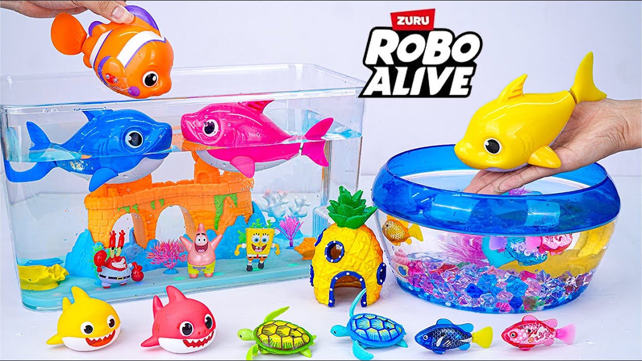 🐢toy asmr🐢 ZURU Robo Alive Turtle Swimming & NEMO Aquarium Toys ASMR ...