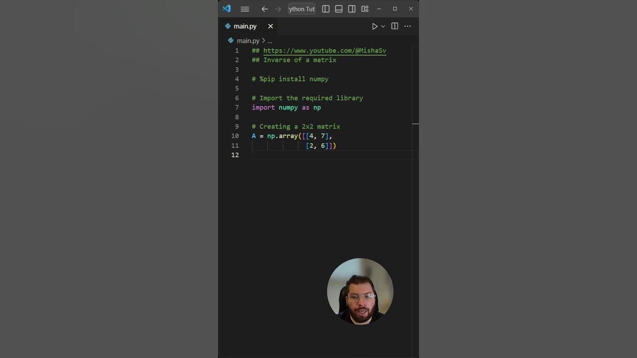 Matrix Inversion Made Easy Invert Matrices In Python With Numpy In 60 Seconds Youtube