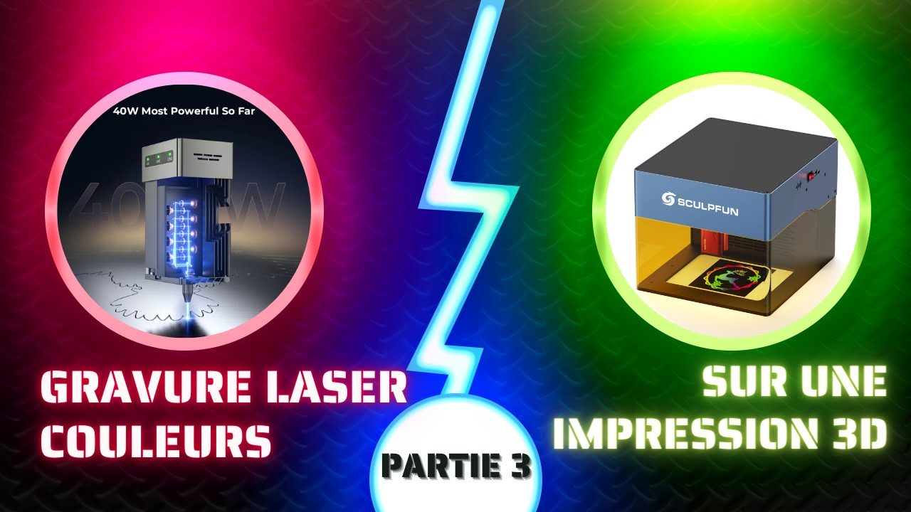 💢Episode 3 - Gravure Laser en couleurs sur du PLA 💢 Flacon 2 40w et ...