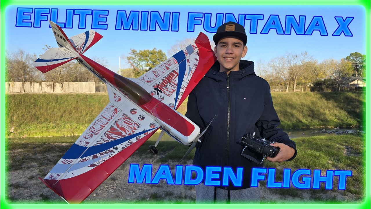 Eflite Mini Funtana X Maiden Flight $40 RC PLANE. - YouTube