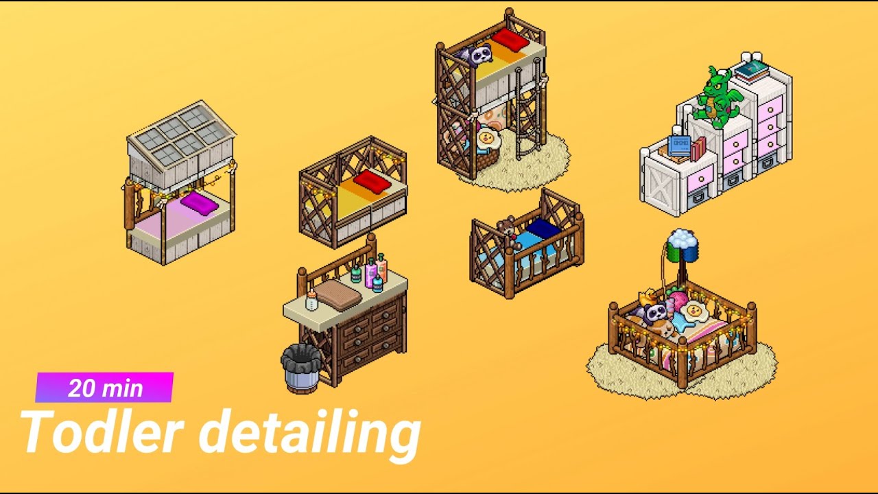 Habbo building tutorial [Todler details] - YouTube