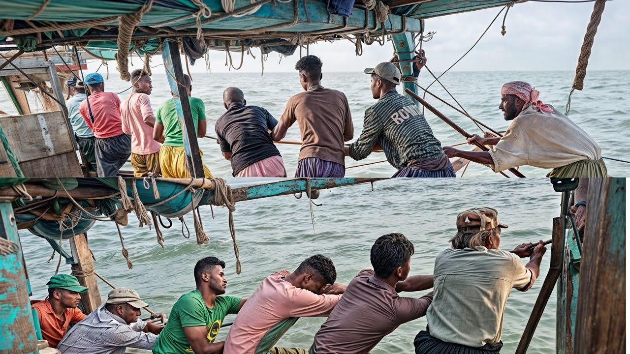 There was a race among friends in untying the fishing net. - YouTube