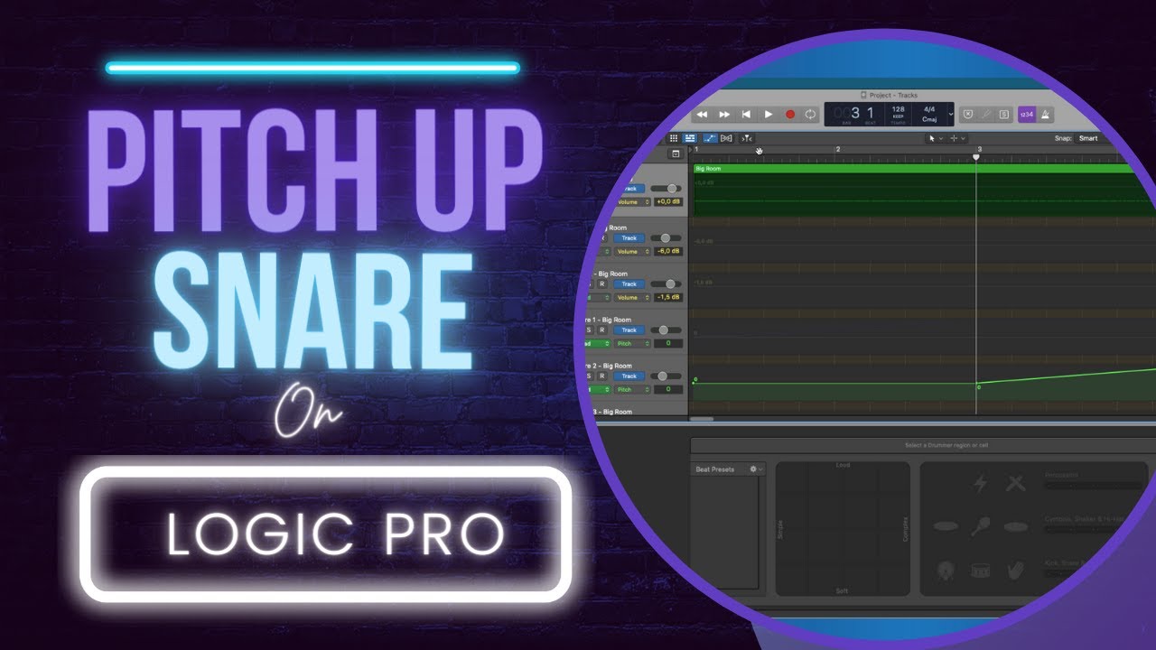 HOW TO PITCH UP SNARE in LOGIC PRO Using AUTOMATION #AHTVTips - YouTube
