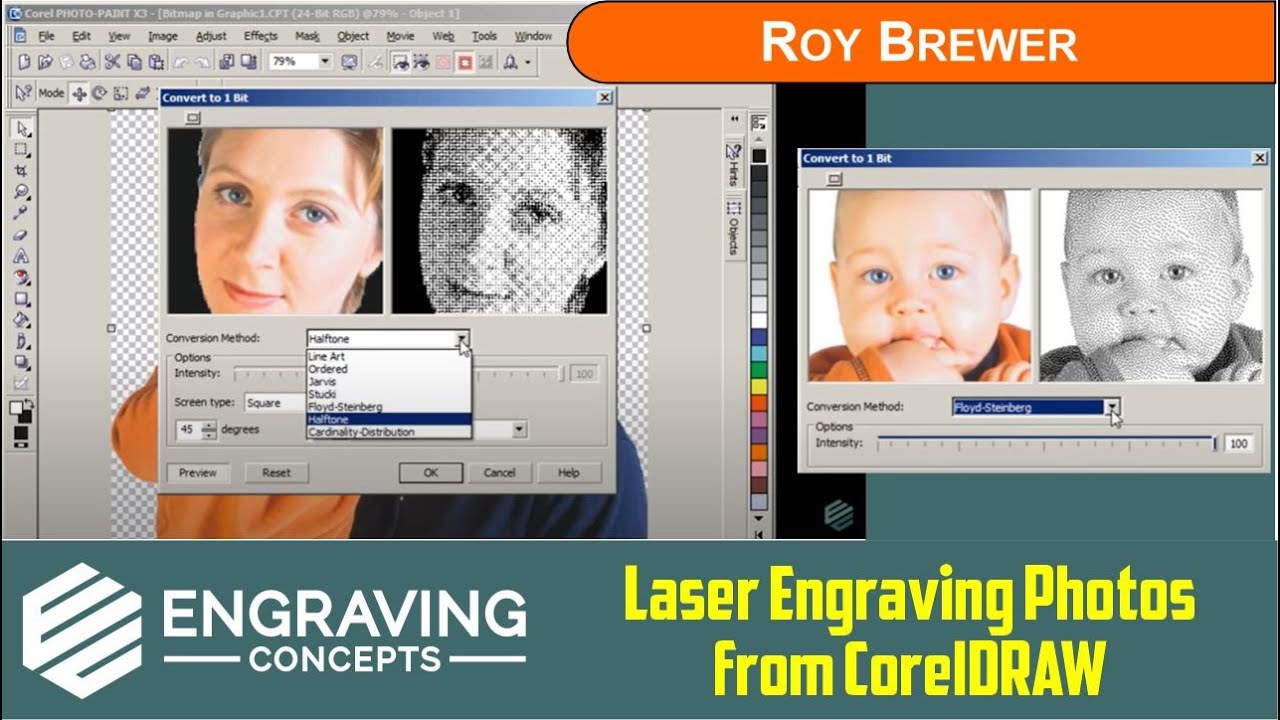 Laser engraving photos from CorelDRAW - YouTube
