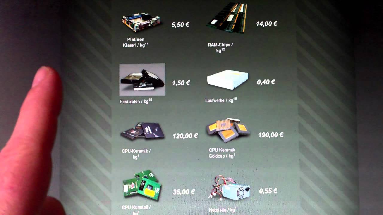 PC Computer scrap gold prices update 1 - 2012 - YouTube