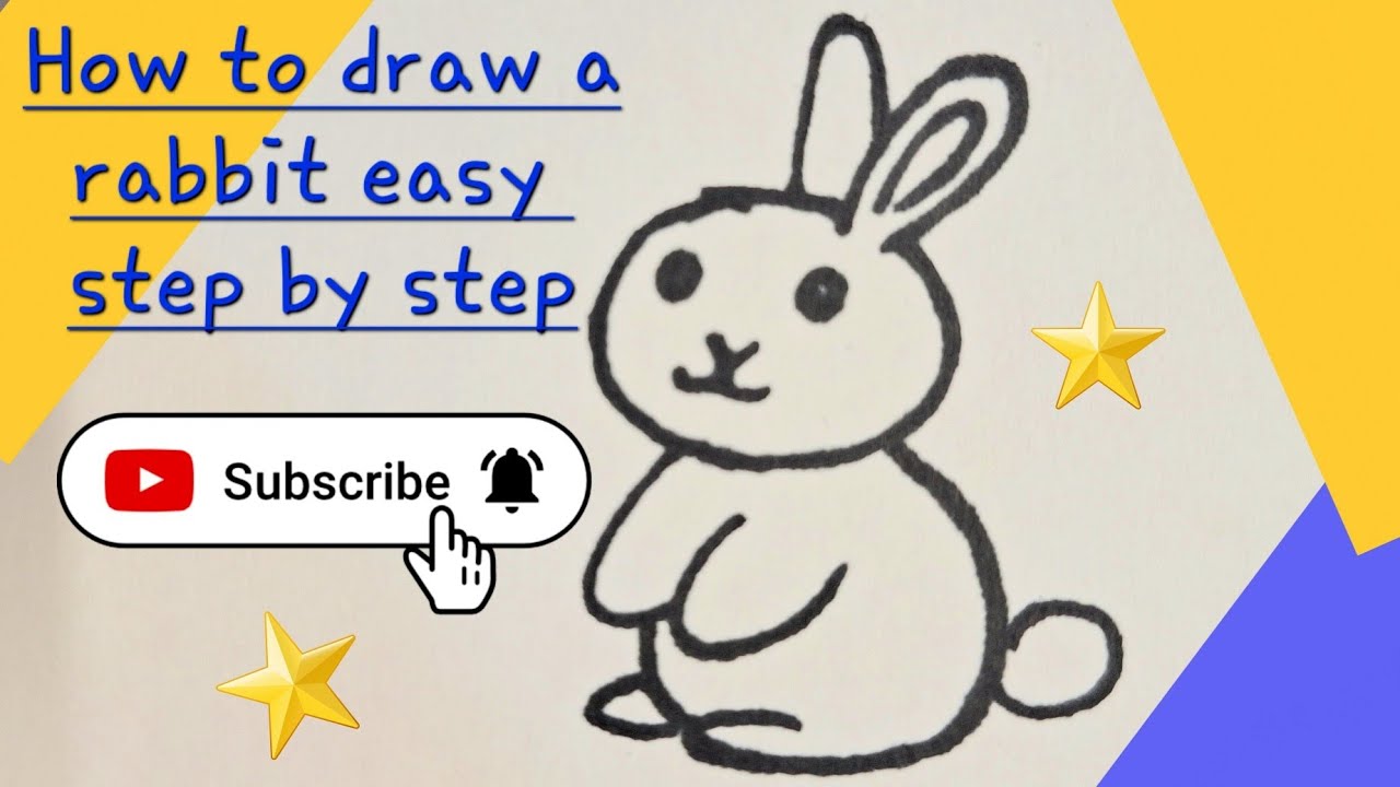 How to draw a rabbit easy step by step for kids - YouTube