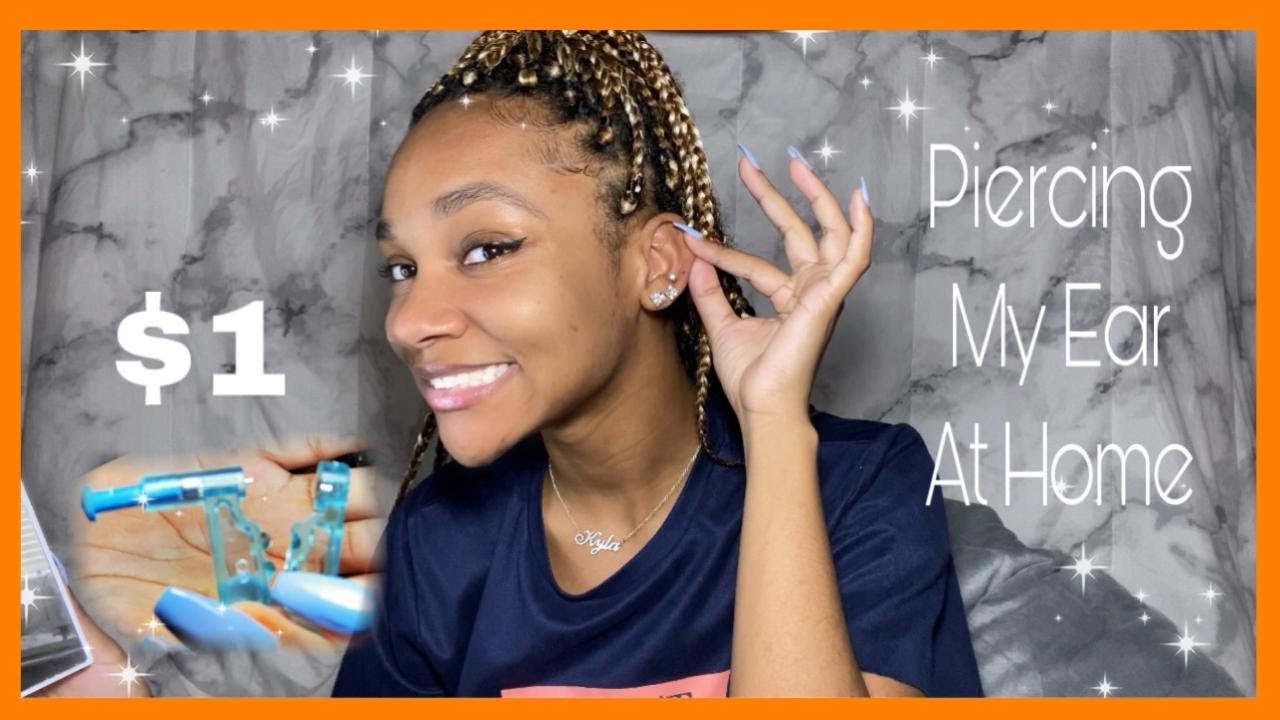 Piercing My Ear At Home - YouTube