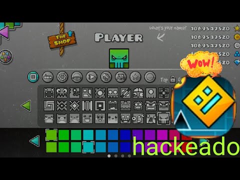 Hack geometry dash com todas as skins - YouTube
