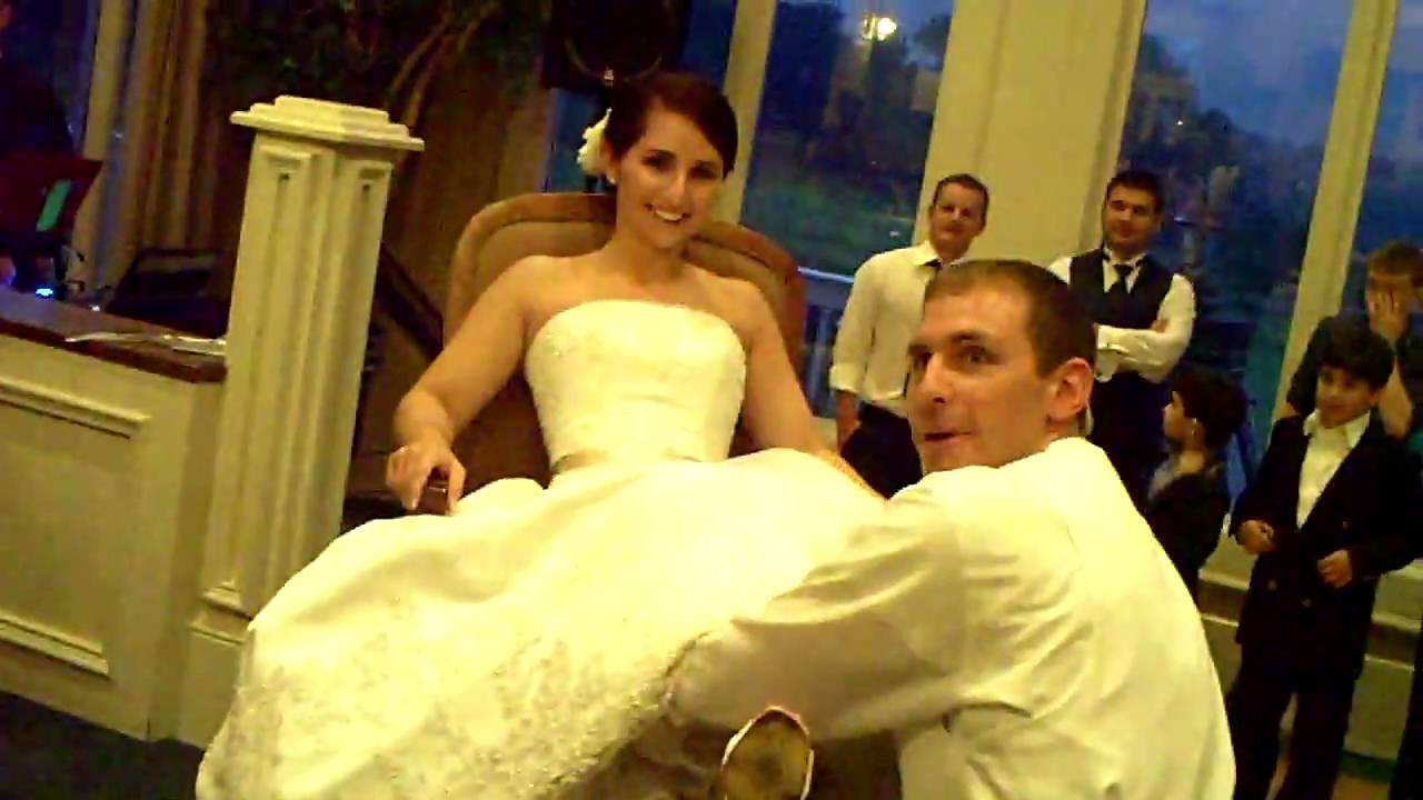Lily and Andy's Wedding - throwing the garter - YouTube
