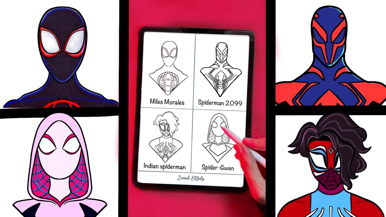 Drawing 4 of the Most Iconic Characters from Spider-Man: Across the ...