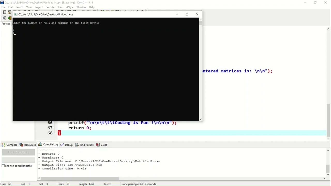 Write A C Programming Two Matrix Add And Sudenter The Element Cprogramming Codinglife Turboc