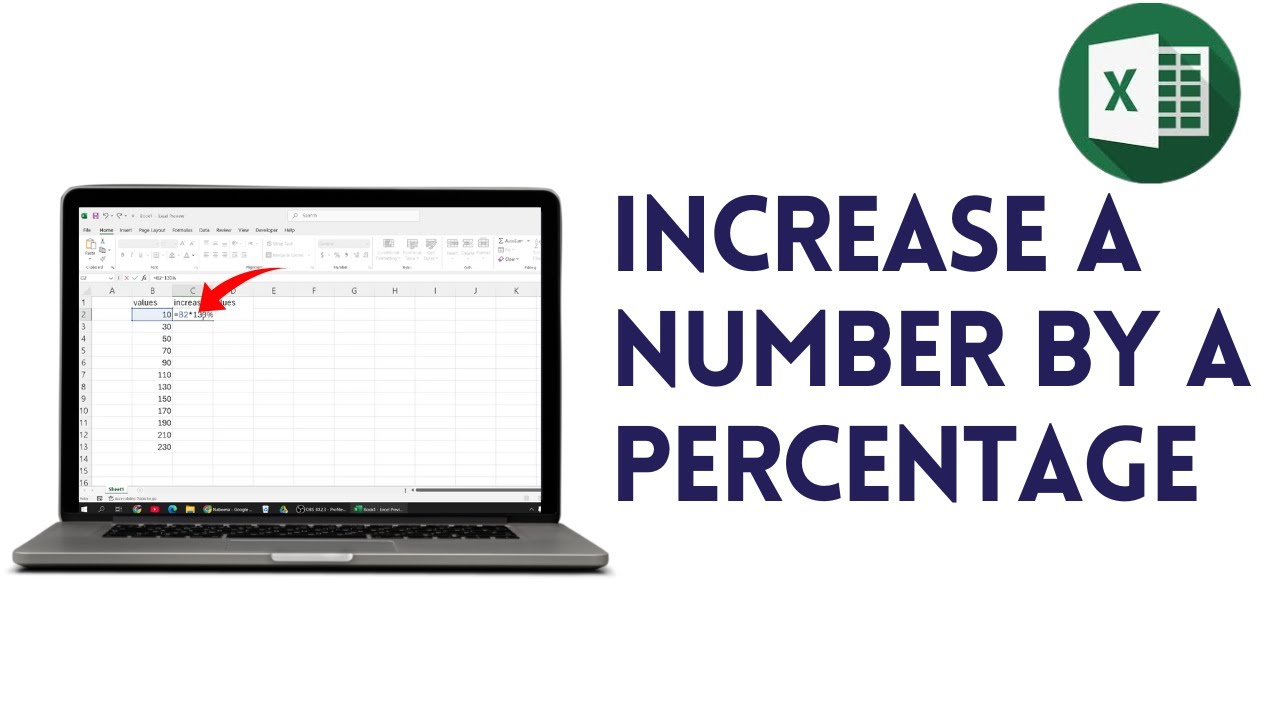 How To Increase A Number By A Percentage In Excel - YouTube