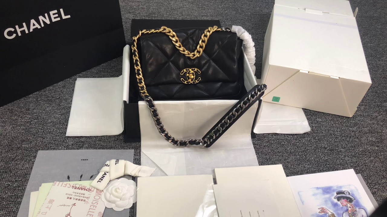 Chanel Chanel 19 bags bag 19 series chain Bag Messenger Bag unpacking ...