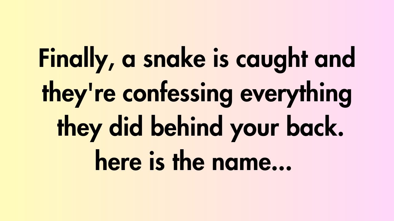 Angels say | Finally, a snake is caught and they're confessing ...
