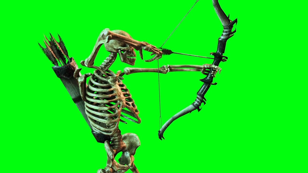 Green Screen Skeleton Archer Sword Shield - Footage PixelBoom CG - YouTube