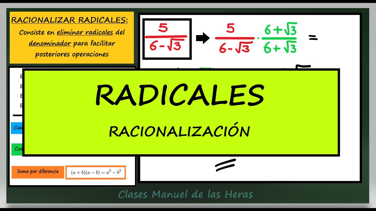 Racionalización de Radicales. Explicación y Ejercicios Resueltos. Cómo ...