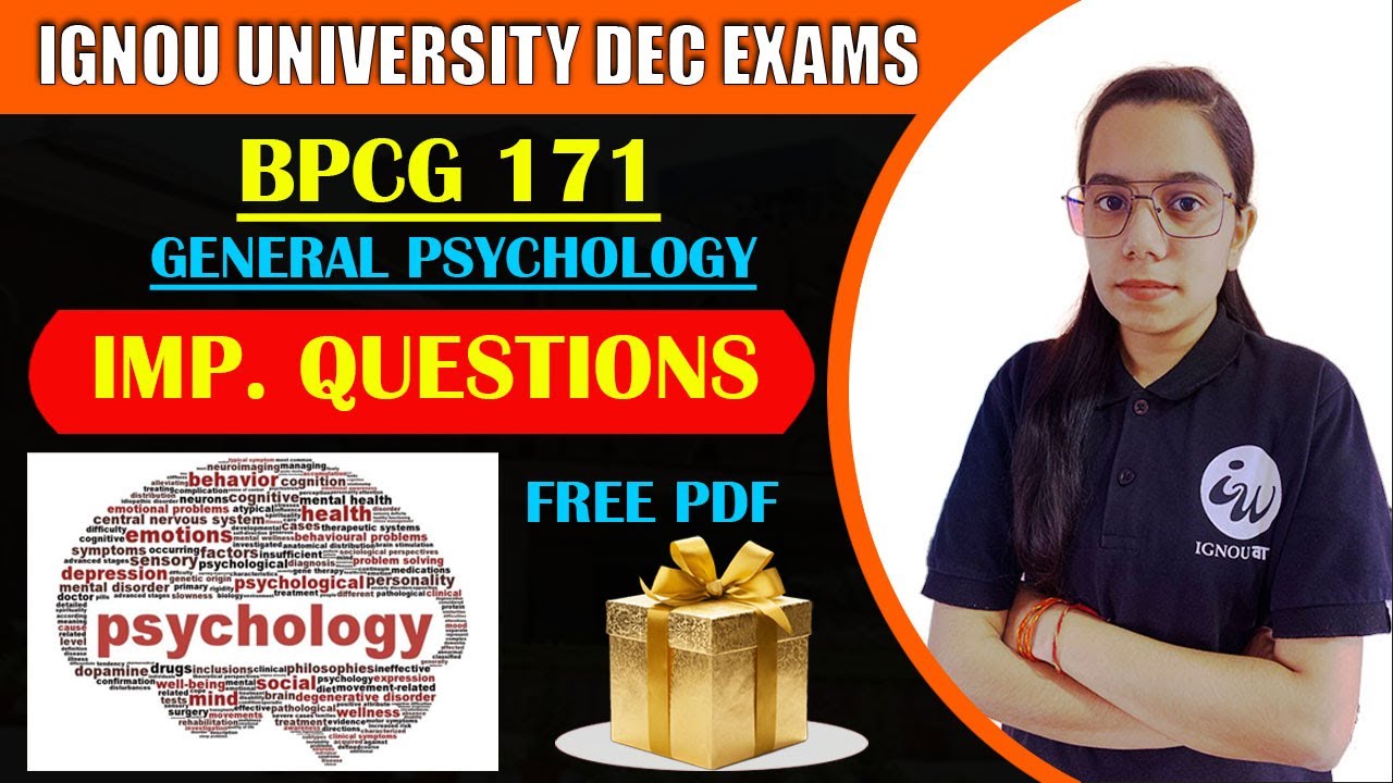 BPCG 171 | GENERAL PSYCHOLOGY | IMPORTANT QUESTIONS | IGNOU WALAY - YouTube