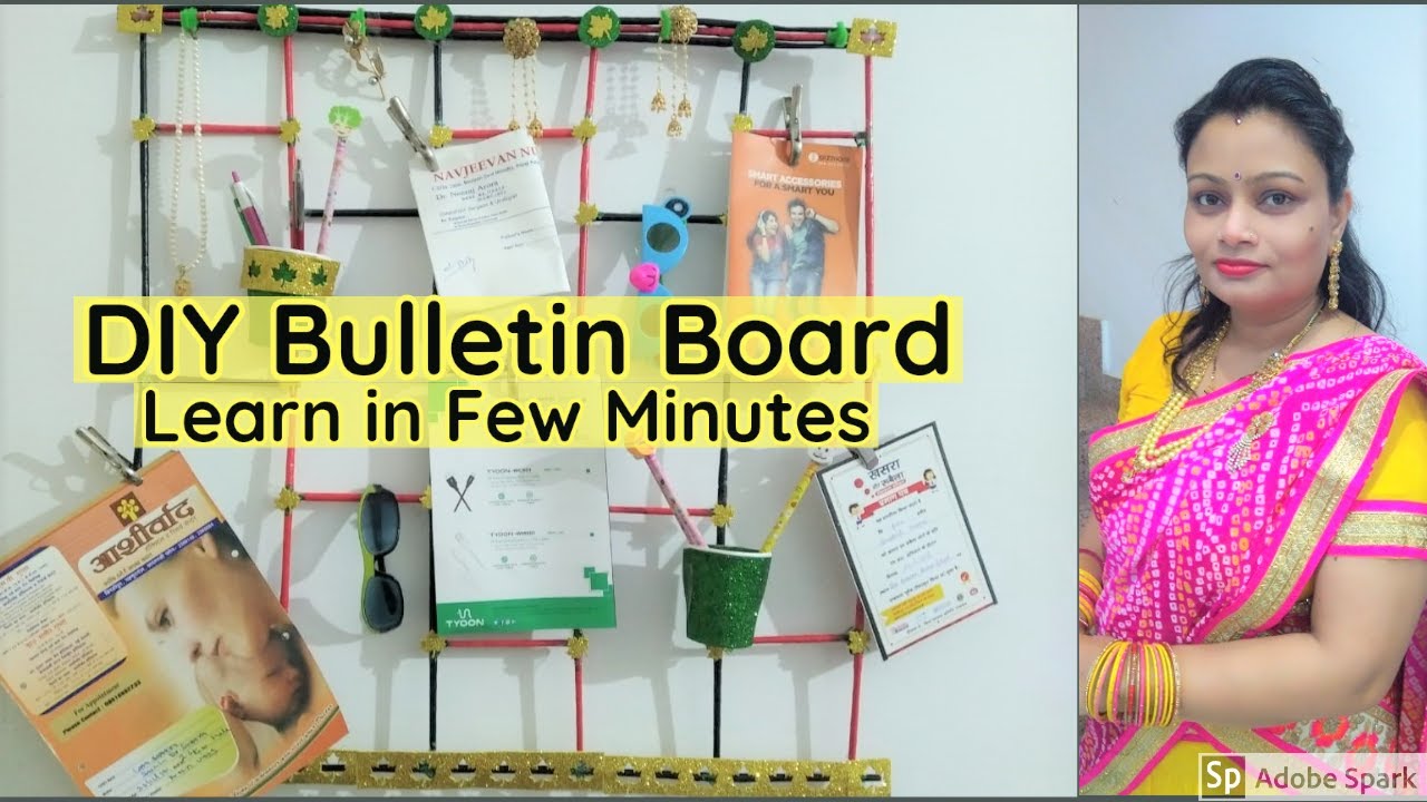 DIY Grid Bulletin Board | Notice Board | Easy to make with in few ...