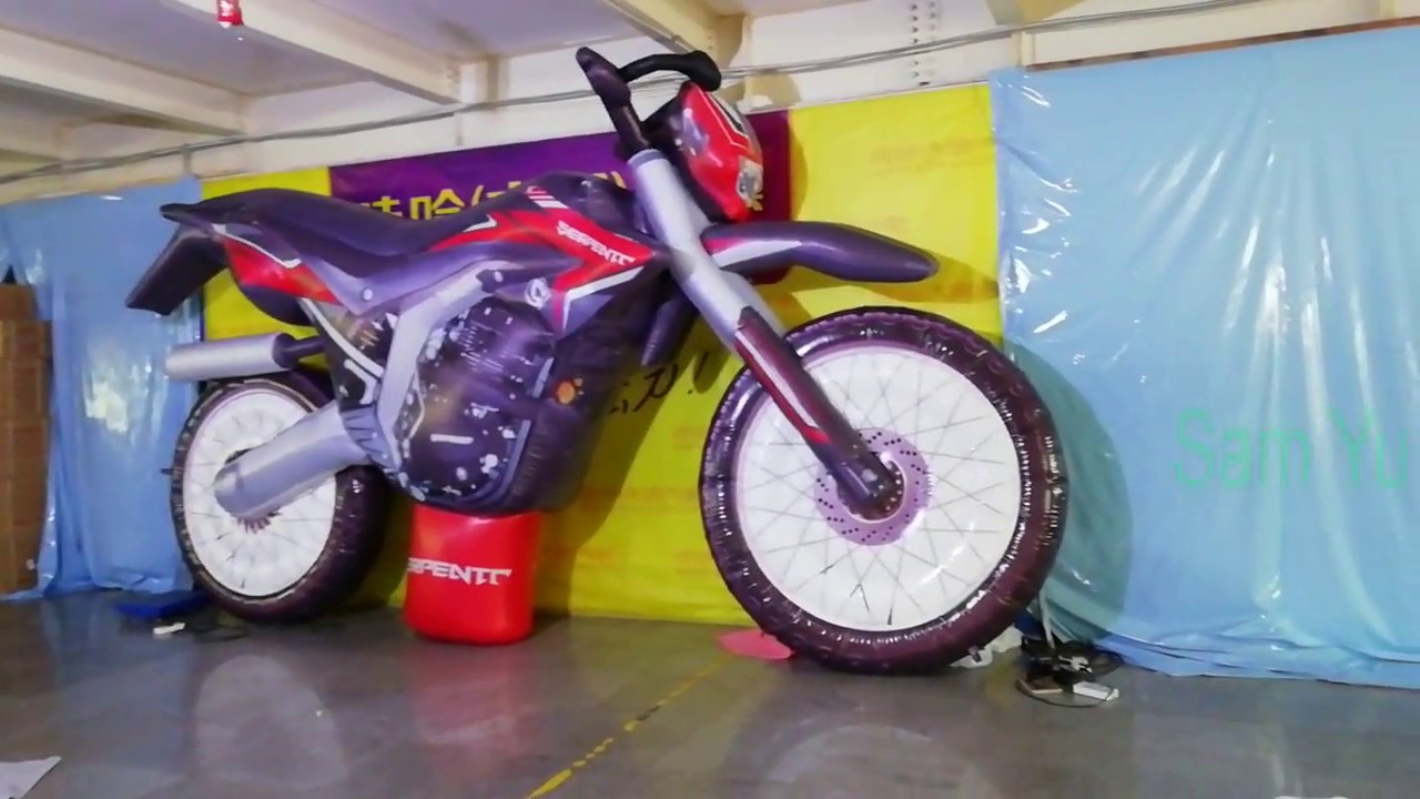 Giant inflatable motorcycle for event - YouTube
