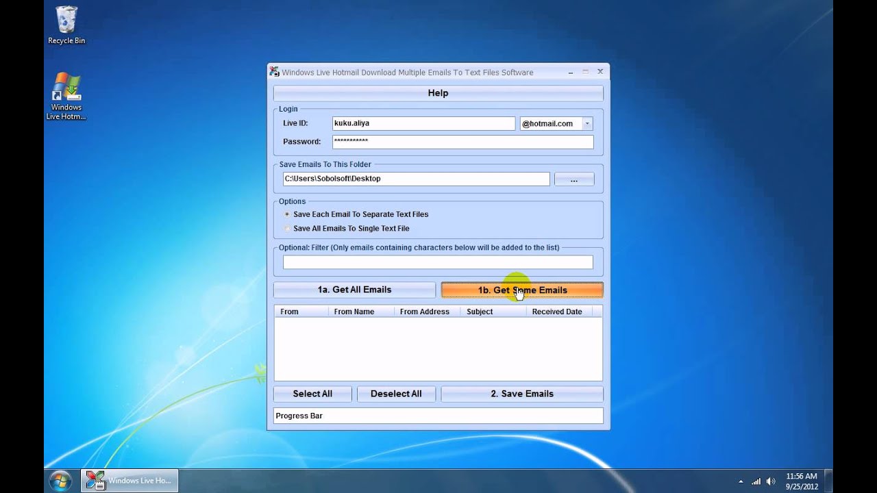 How To Use Windows Live Hotmail Download Multiple Emails To Text Files ...