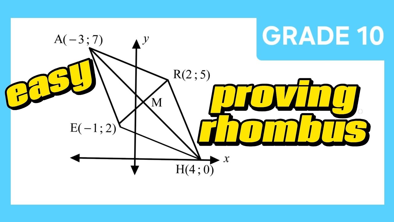 proving rhombus | ANALYTICAL GEOMETRY grade10 - YouTube