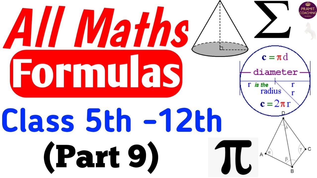 All Maths Formulas Class 5th 12th Part 9 All Maths Formulas YouTube All Maths Formulas Class 5th 12th Part 9 All Maths Formulas YouTube