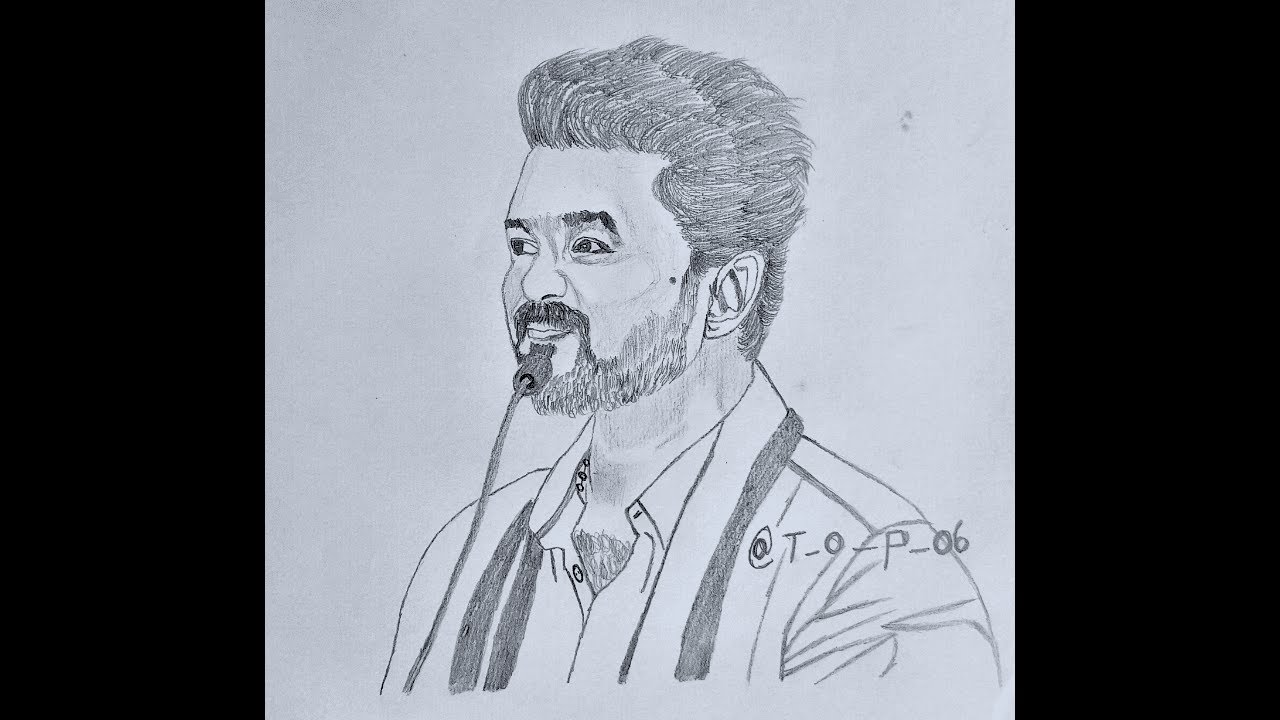 How to Draw Thalapathy Vijay | Actor Vijay Easy Drawing #art #vijay # ...
