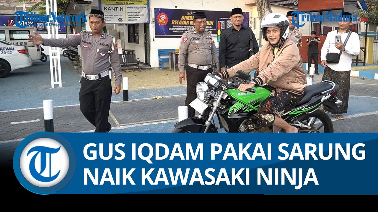 MOMEN Gus Iqdam Pakai Sarung dan Kawasaki Ninja, Jajal Sirkuit Ujian di ...