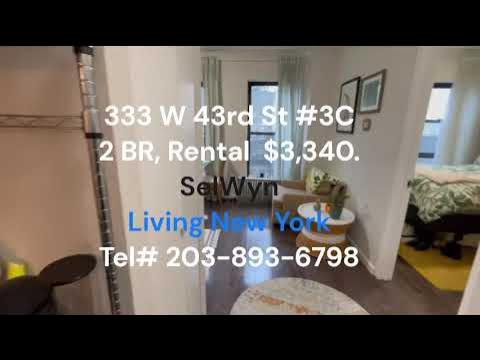 333 W 43rd St #3C. Rental. Gorgeous 2 Bedroom Mid-town Hell's Kitchen New York NY - YouTube