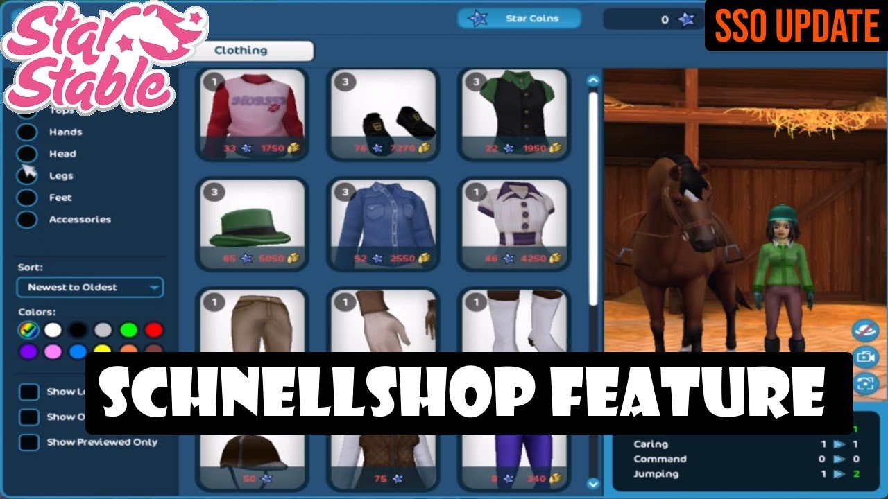 Schnellshop/Quick-Shop Feature | Star Stable Online [SSO Update] - YouTube