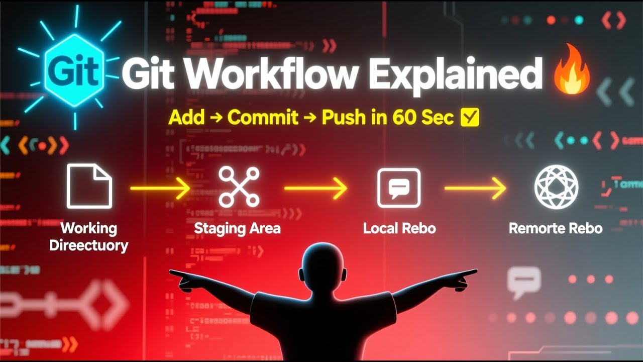 Git Workflow Explained in 60 Seconds Master Git Add, Commit & Push Like ...