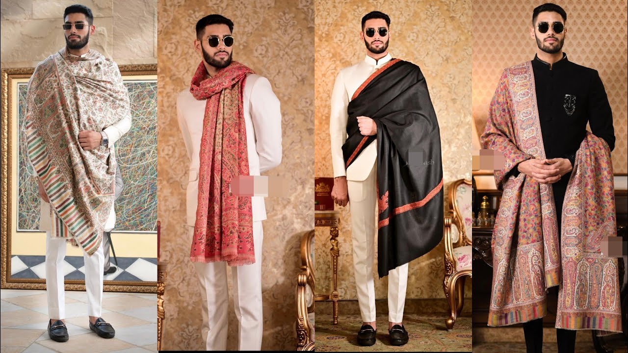 Men Pashmina Shawl || 20 Ways To Carry Shawl / Stole || Gents Shawl ...