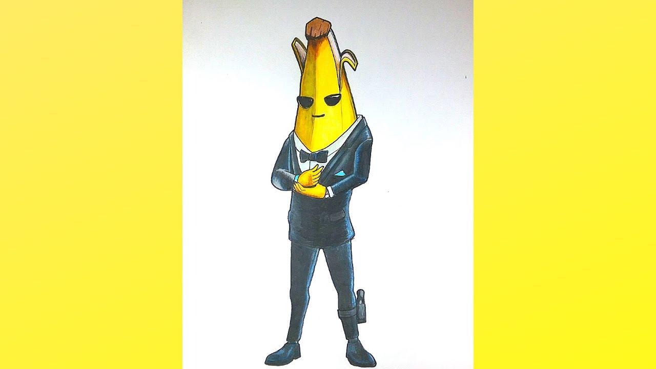 How To Draw Fortnite Mr Peely Agent Peely Skin - YouTube