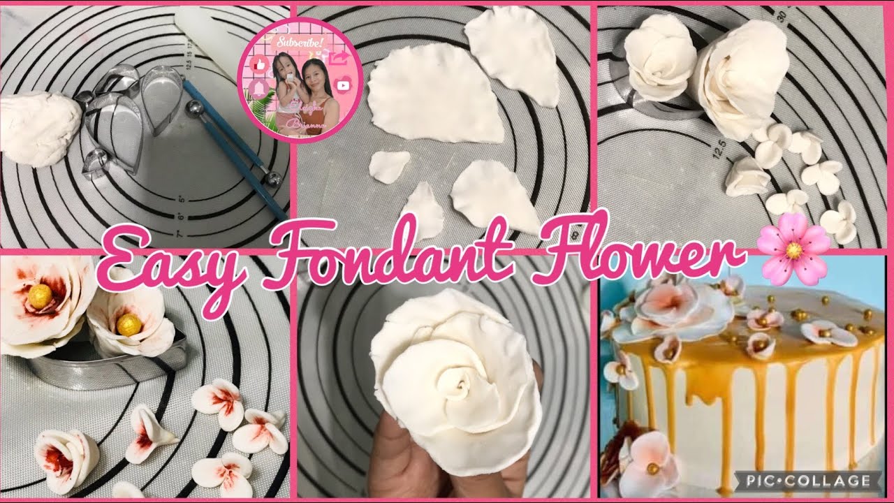 How To Make Easy Fondant Rose/Flowers | Cake decoration - YouTube
