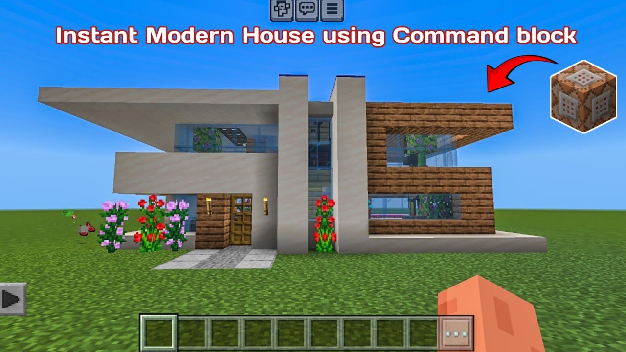How to build a modern house in Minecraft using Command block - YouTube