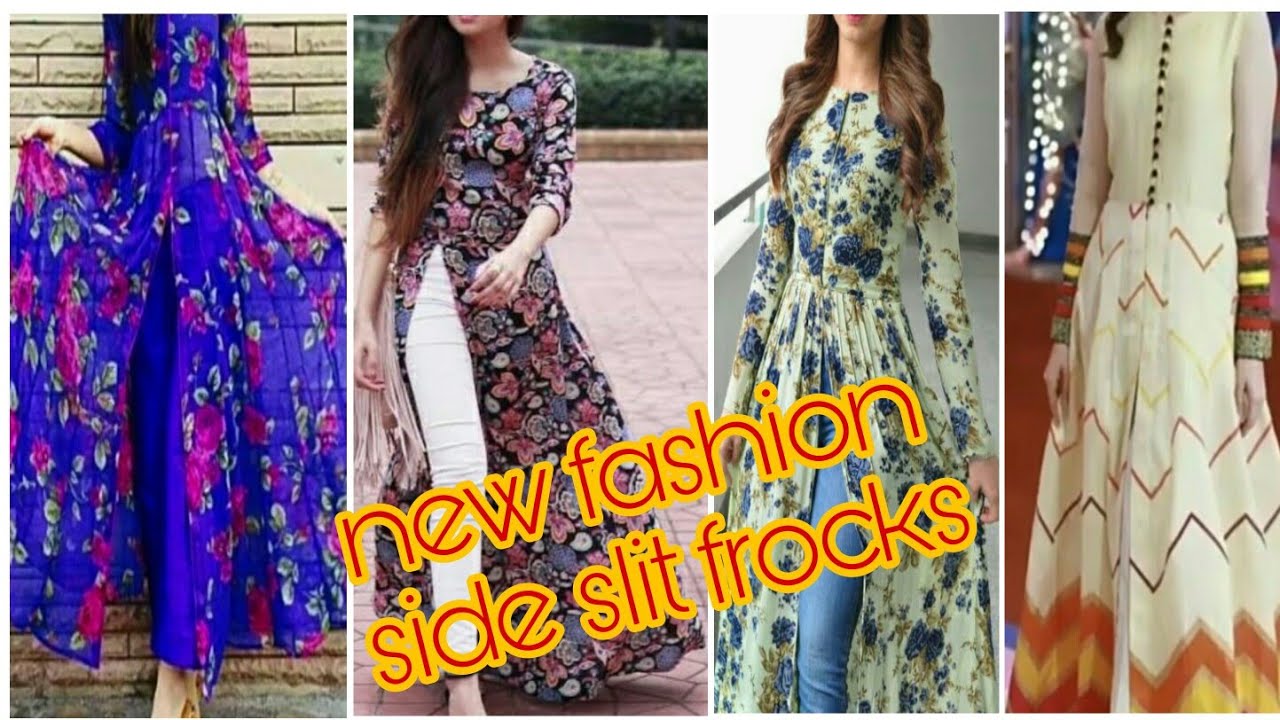 New fashion side slit frocks designs 2021 - YouTube