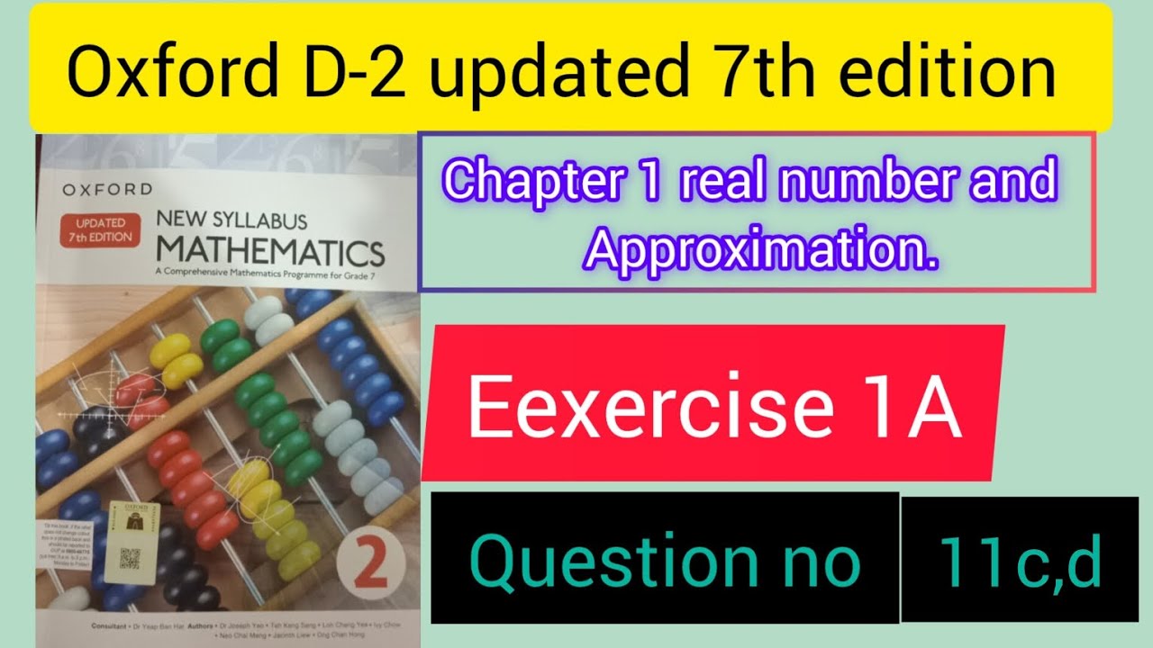 D2 Math Exercise 1A Updated 7th edition Chapter-1 Exercise 1A Question ...