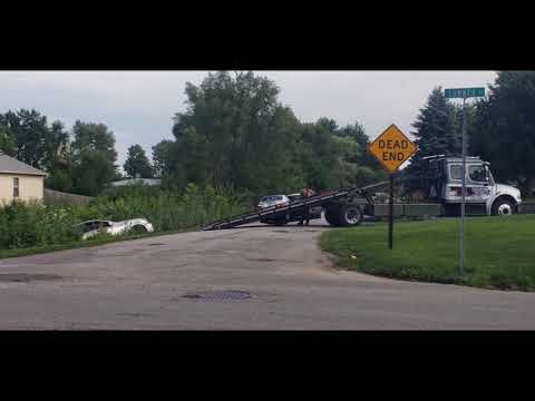 Pursuit Ends With Car In Creek - YouTube