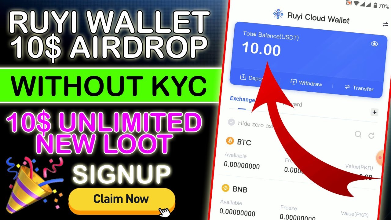 10$ Free Instant Airdrop Withdraw | Ruyi Wallet Free Token Claim Offer ...