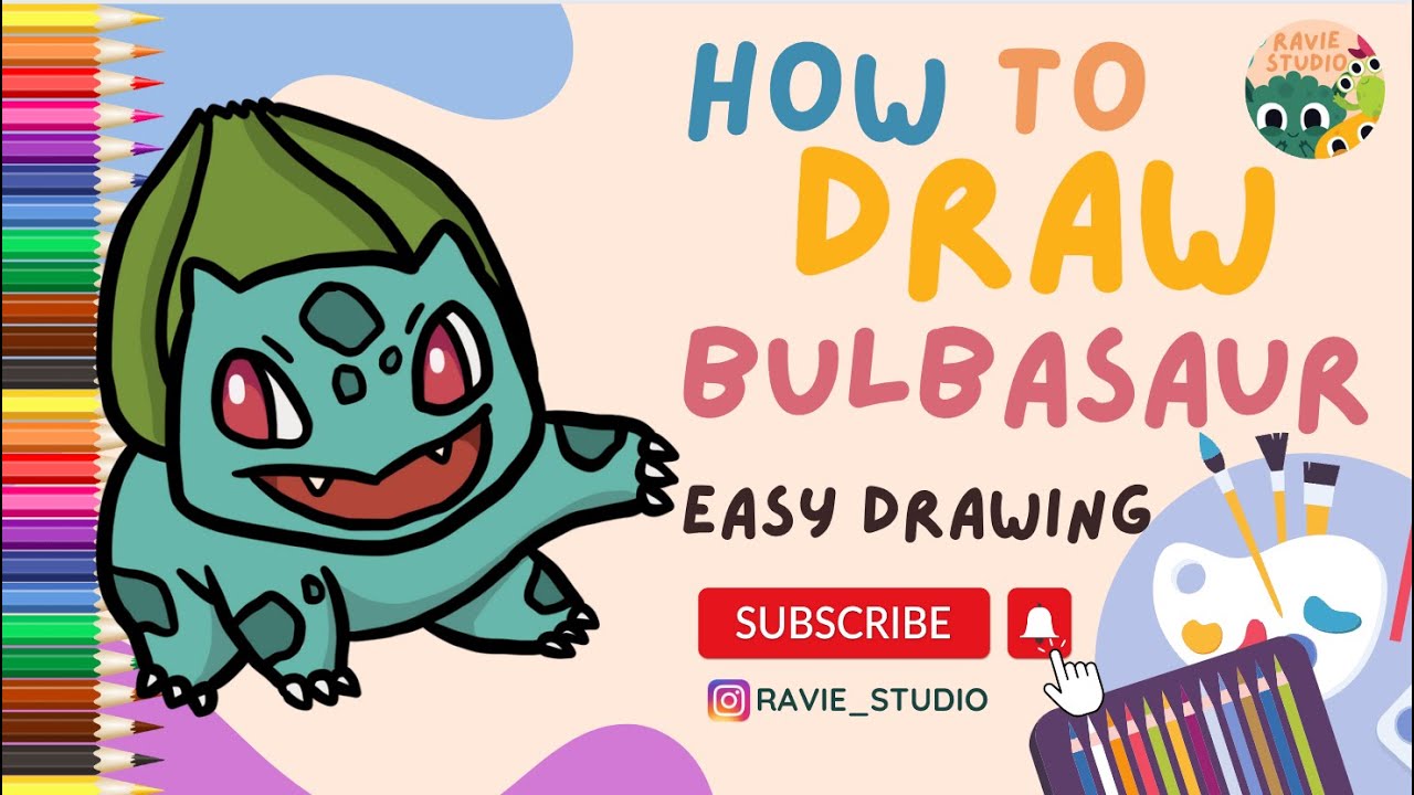 EP. 94 How to draw Pokemon Bulbasaur - step by step drawing - draw ...