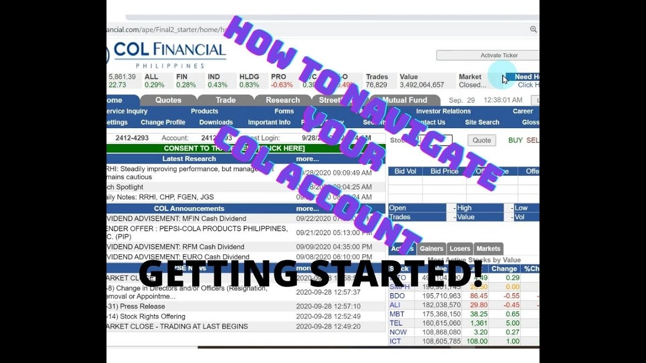 HOW TO NAVIGATE YOUR COL ACCOUNT (GETTING STARTED) KNOWING THE TERMS ...