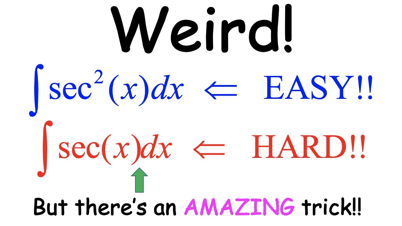 Integrate Secant Squared and Secant (Amazing Trick on the Second One ...