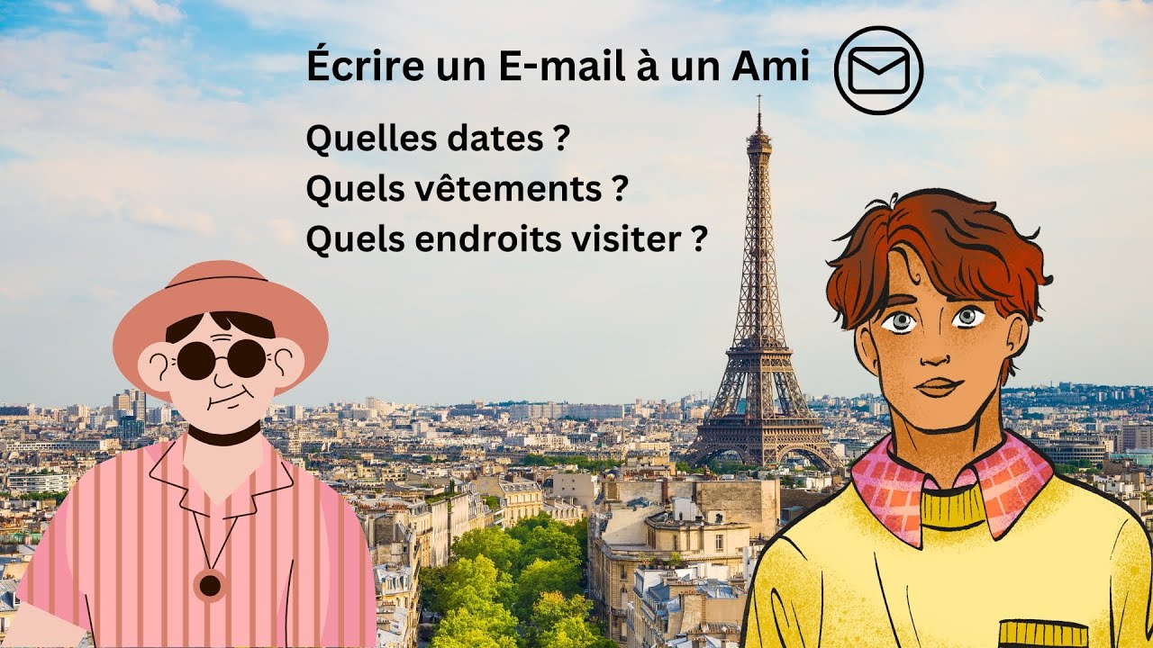 Apprendre le Français, Écrire un E mail à un Ami, French with Danish ...