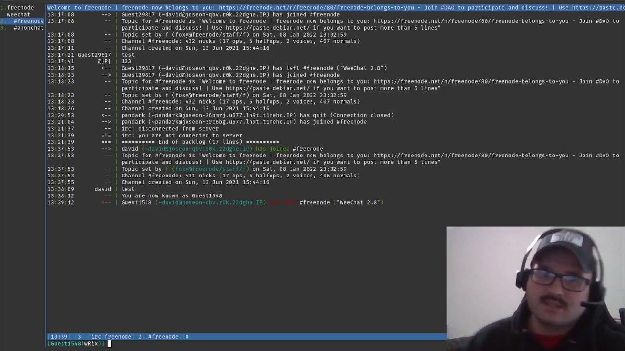 Installing and using WeeChat IRC on Debian/Ubuntu/PopOS in 2022 - YouTube