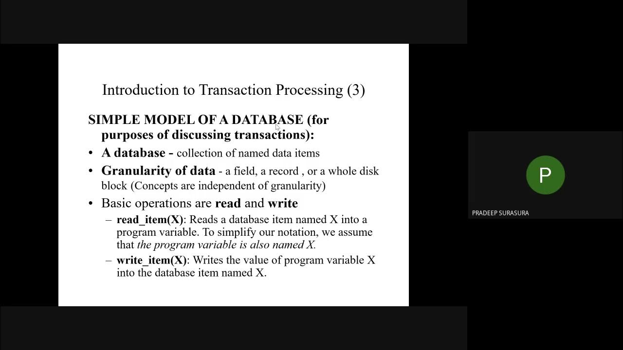 VTU DBMS 18CS53 Module 5 Transaction Management Lecture 1 - YouTube